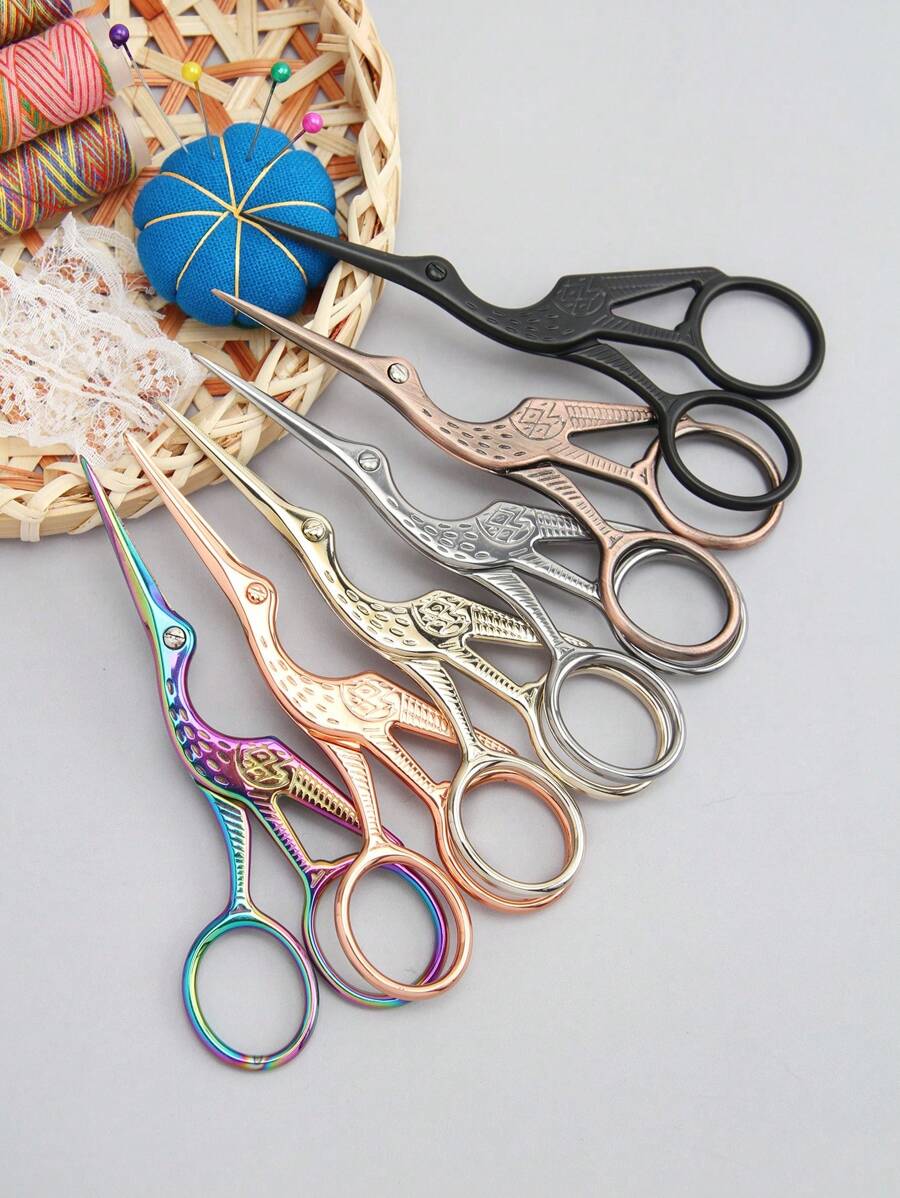 Large Vintage Golden Crane Scissors For Sewing, Embroidery, Cross ...