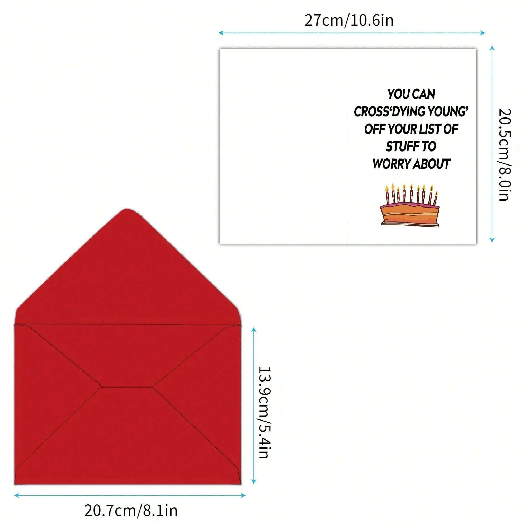 1pc Envelope Shaped Funny Birthday Greeting Card With Envelope, Cross ...