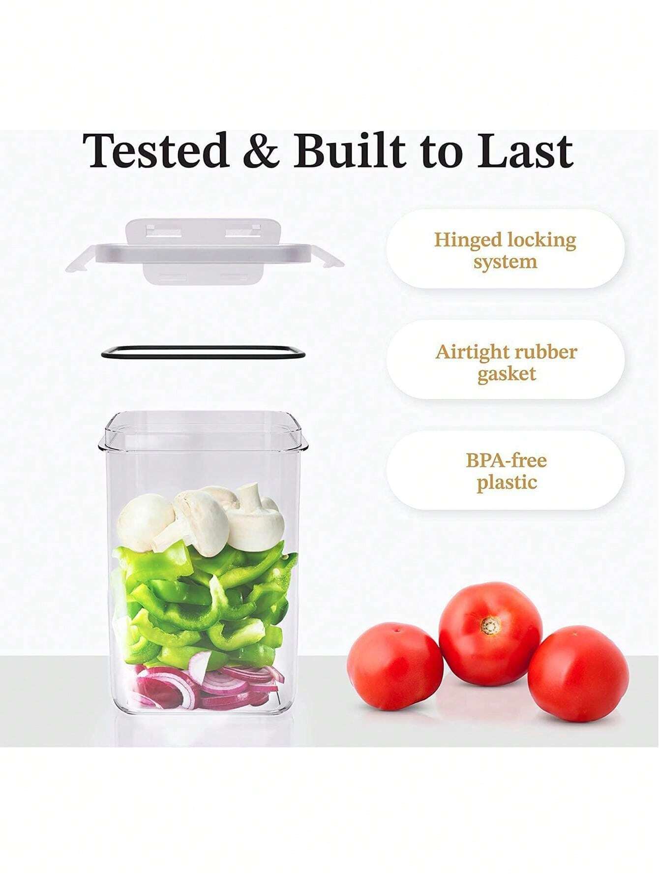 Transparent Food Storage Box, Grains & Cereals Container, Airtight ...