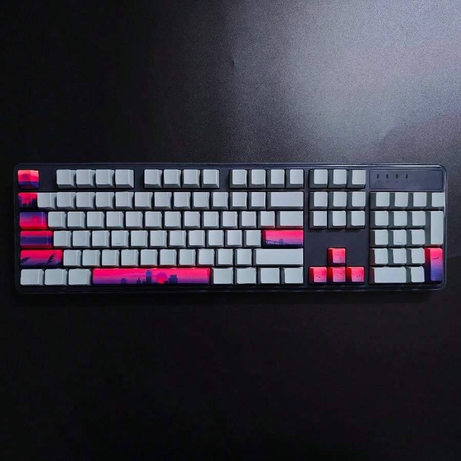 (Only Keycaps)12 Keys Cute Keycaps Sunset Theme OEM Profile PBT Dye-Sub ...