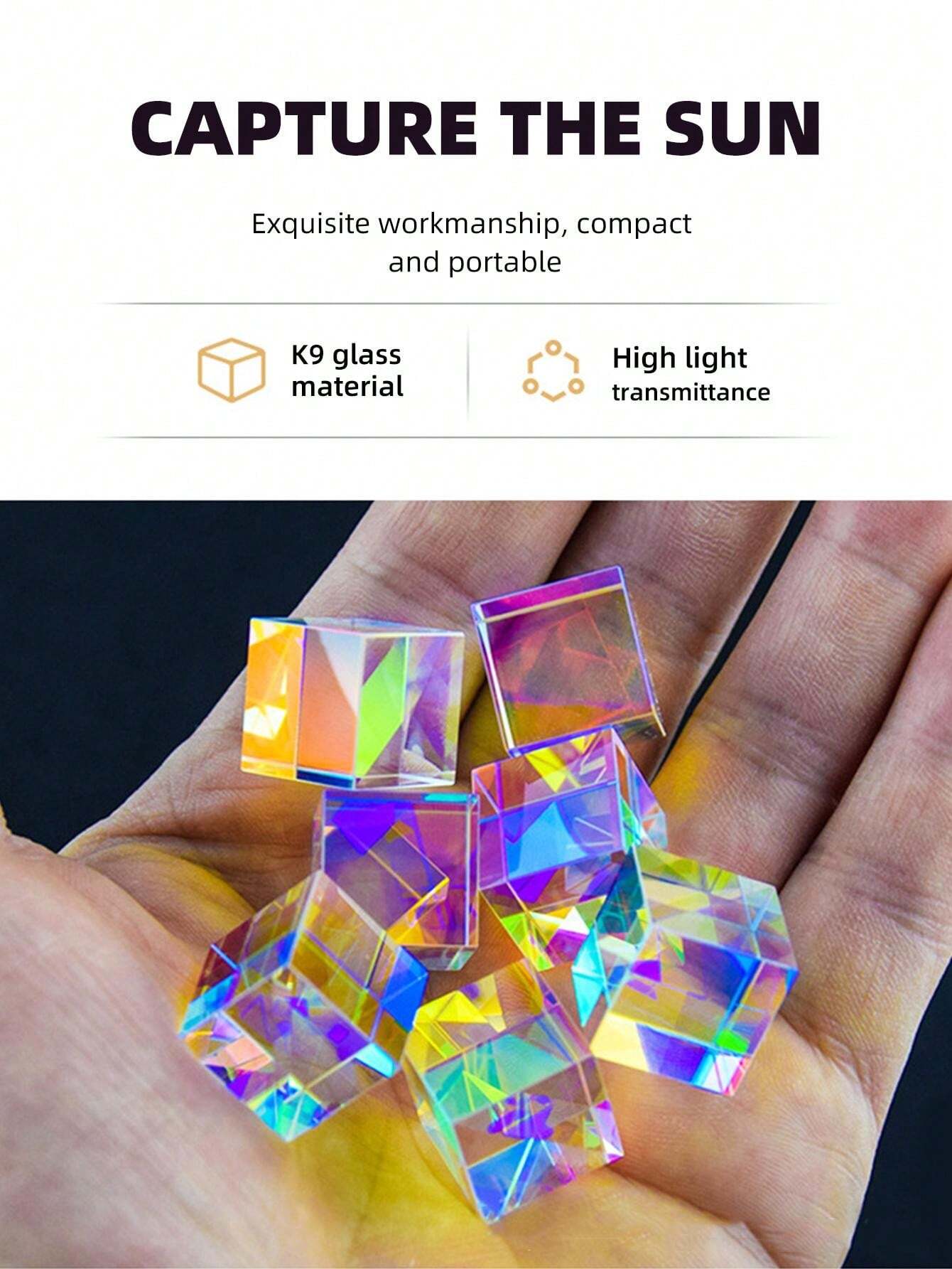 Sun Catcher, Dichroic Prism, Optical Glass, Holiday Gift, Boyfriend ...