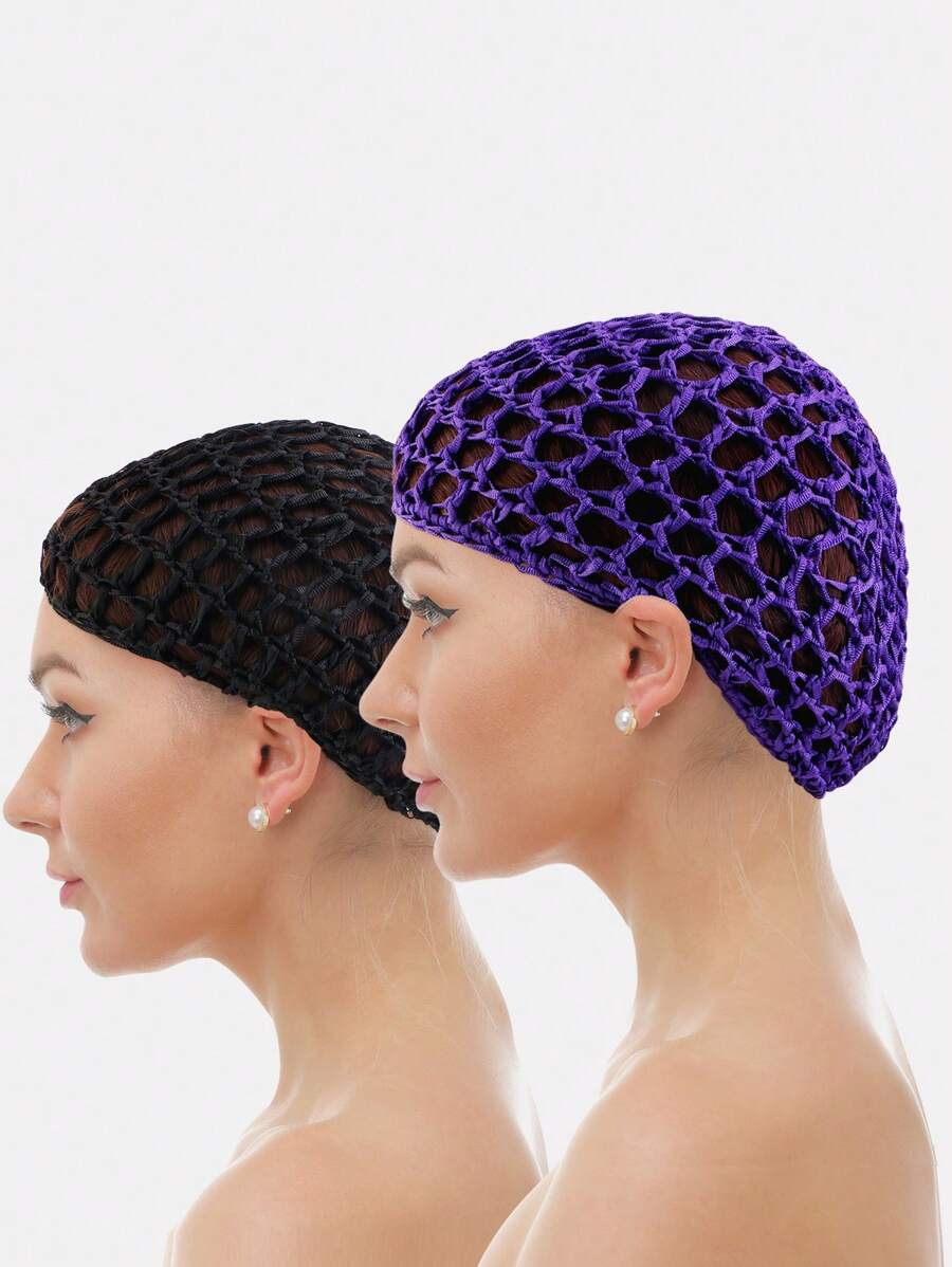 2 Handmade Crochet Sleeping Caps For Ladies With Mesh Design, Non-Hat ...
