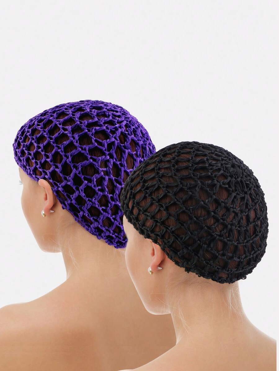 2 Handmade Crochet Sleeping Caps For Ladies With Mesh Design, Non-Hat ...