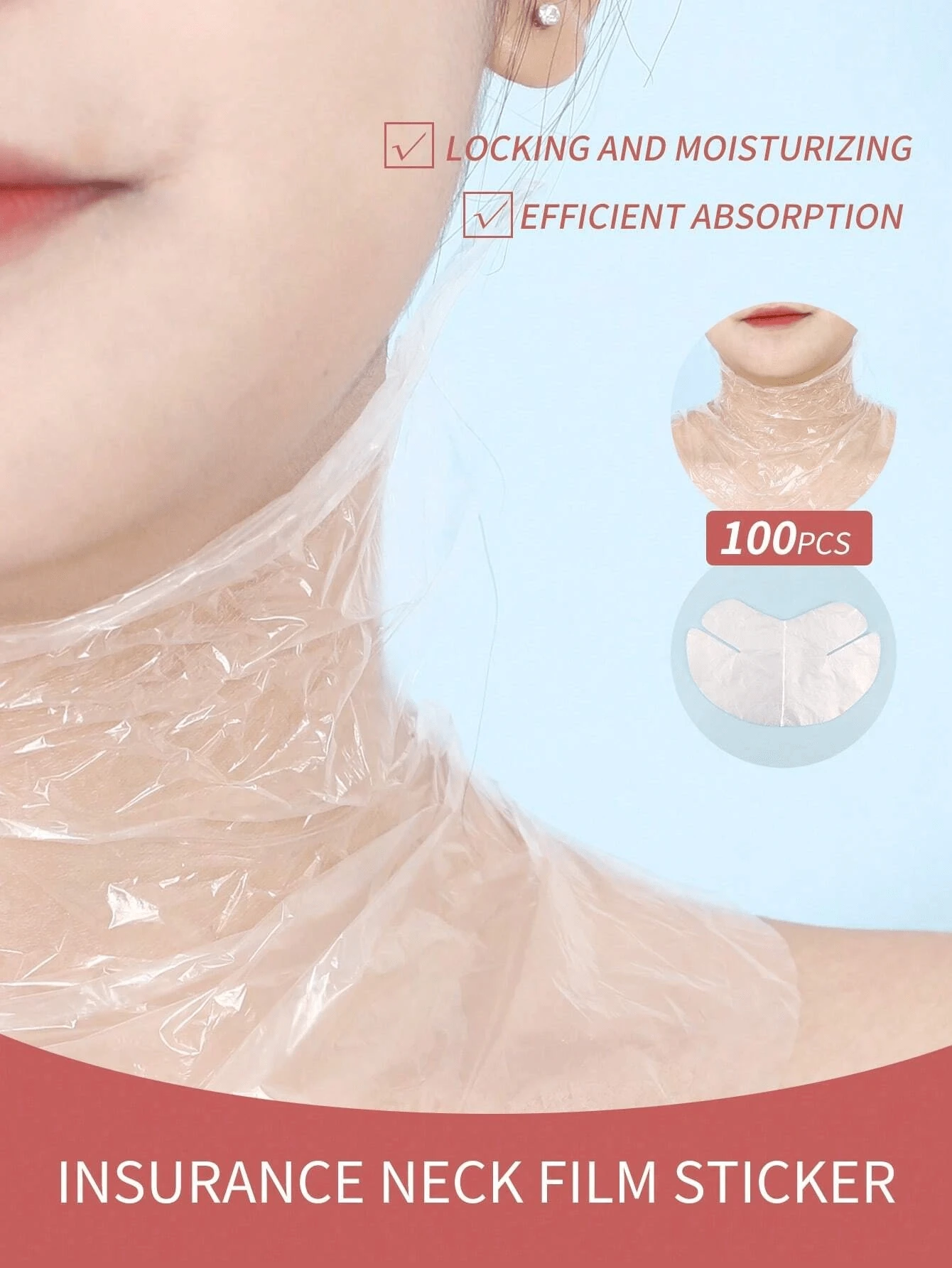 100pcs Plastic Neck Mask, DIY Disposable Neck Facial Mask, Lock In ...