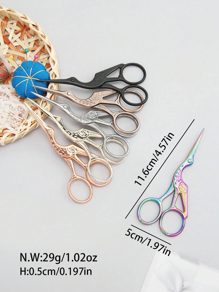 Large Vintage Golden Crane Scissors For Sewing, Embroidery, Cross ...