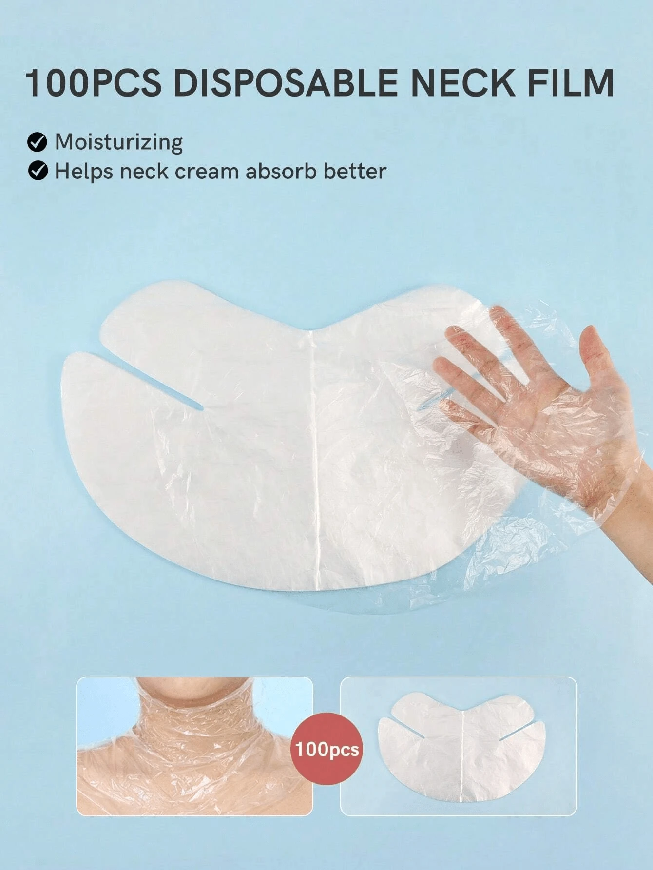 100pcs Plastic Neck Mask, DIY Disposable Neck Facial Mask, Lock In ...