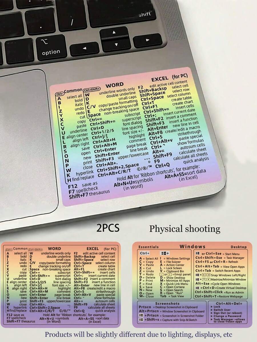 2pcs Windows Shortcut Key Sticker Cover Decoration Laptop Keyboard ...