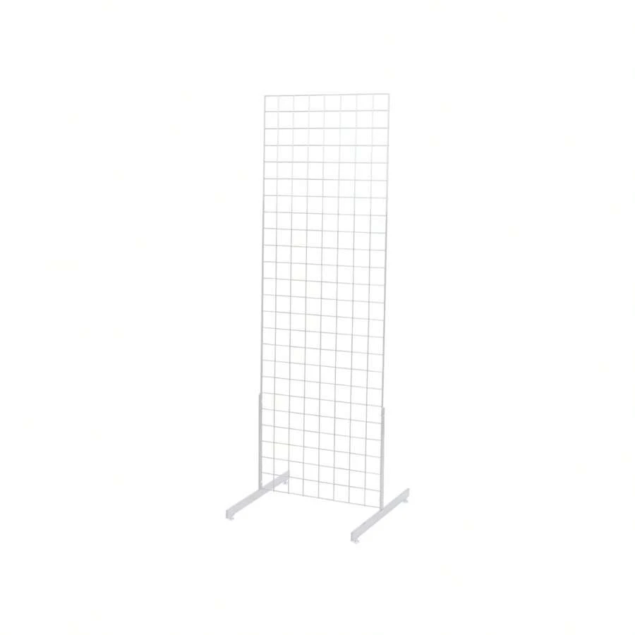 2 Ft X 6 Ft White Standing Grid Screen - Includes Grid Panel And 2 Grid ...