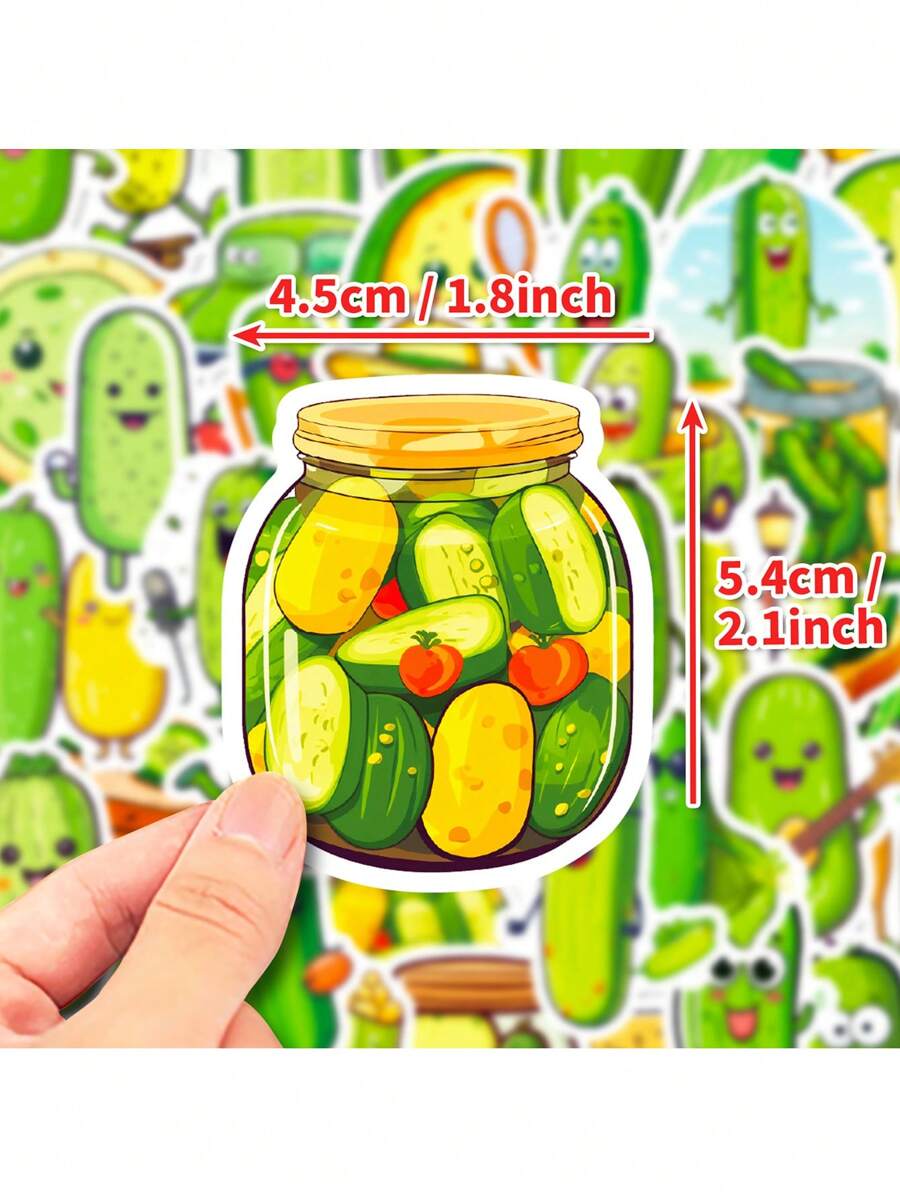 Finego 50Pcs Pickle Aesthetics Cartoon Stickers Pack,Halloween ...