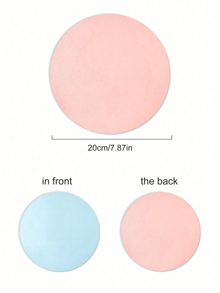 Waterproof Dual-Sided Solid Color Mouse Pad For Laptop, Round Leather ...