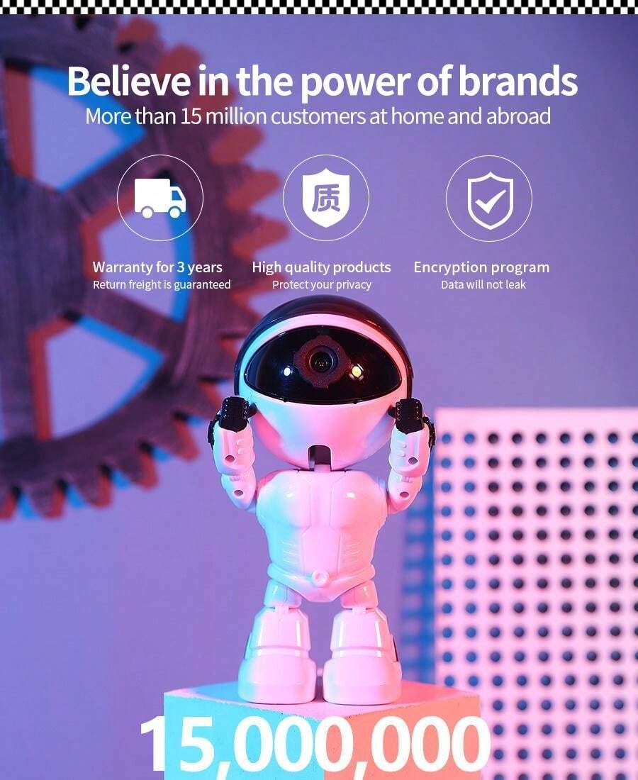 Telecamera di sicurezza IP per la casa, telecamera robotizzata ...