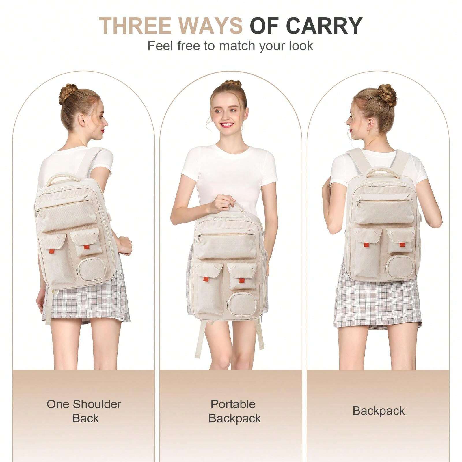 Fashion Large Capacity Oversized Rucksack Laptop Backpack Fit 15.6Inch ...