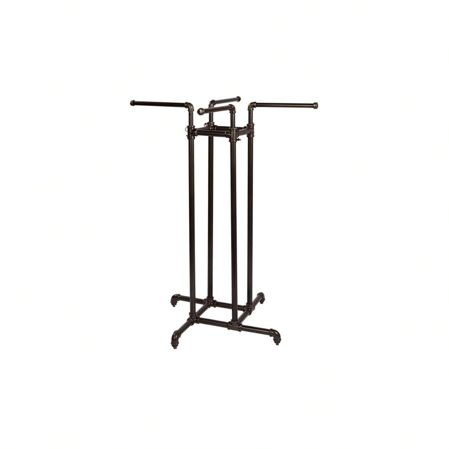 SSWBasics Heavy Duty Adjustable Pipe 4-Way Clothing Display Rack ...