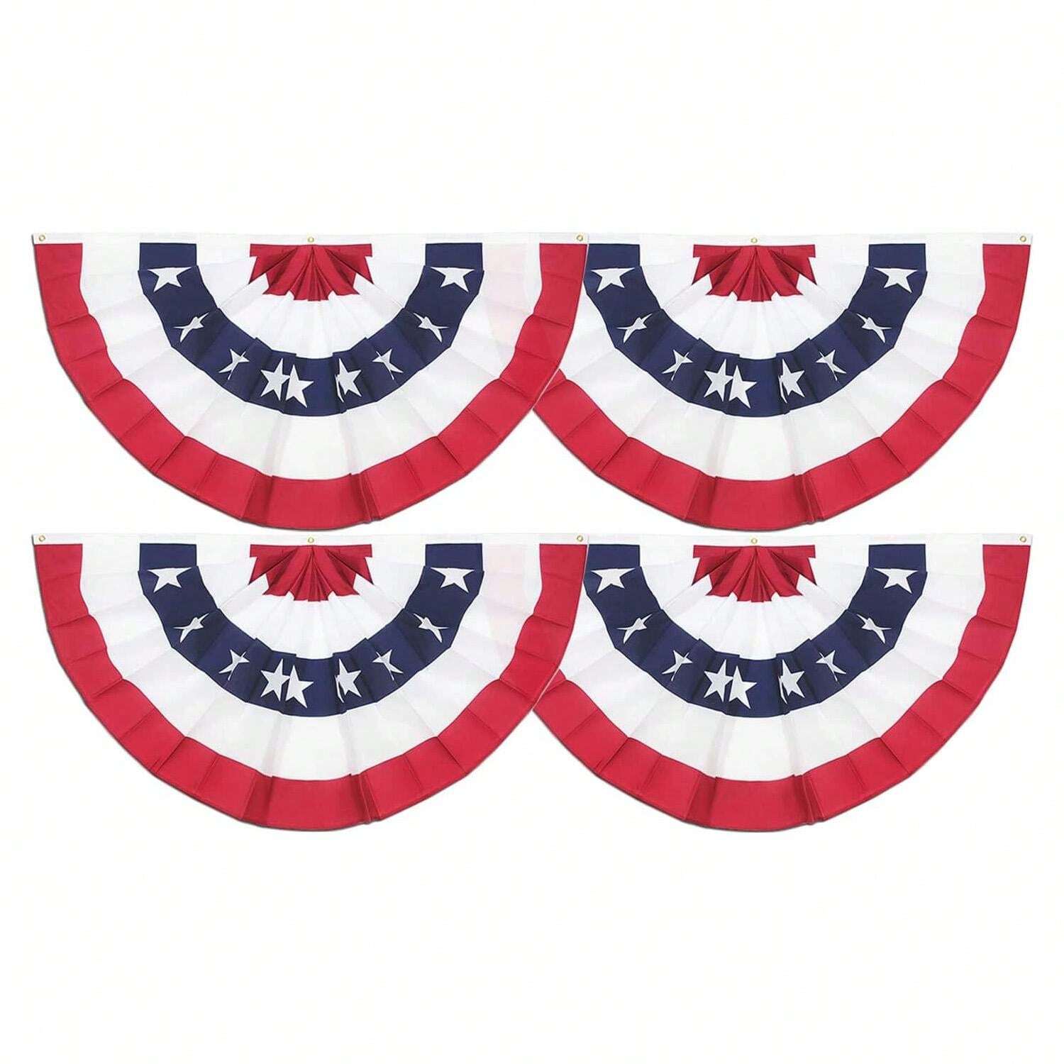 1-Pack Of American Pleated Fan Flags. American Flag Patriotic Bunting ...