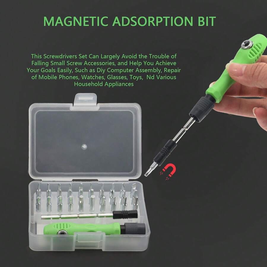 32 In 1 Small Screwdriver Set, Mini Magnetic Screwdriver Set – Contains 30 Bits Precision Repair ...