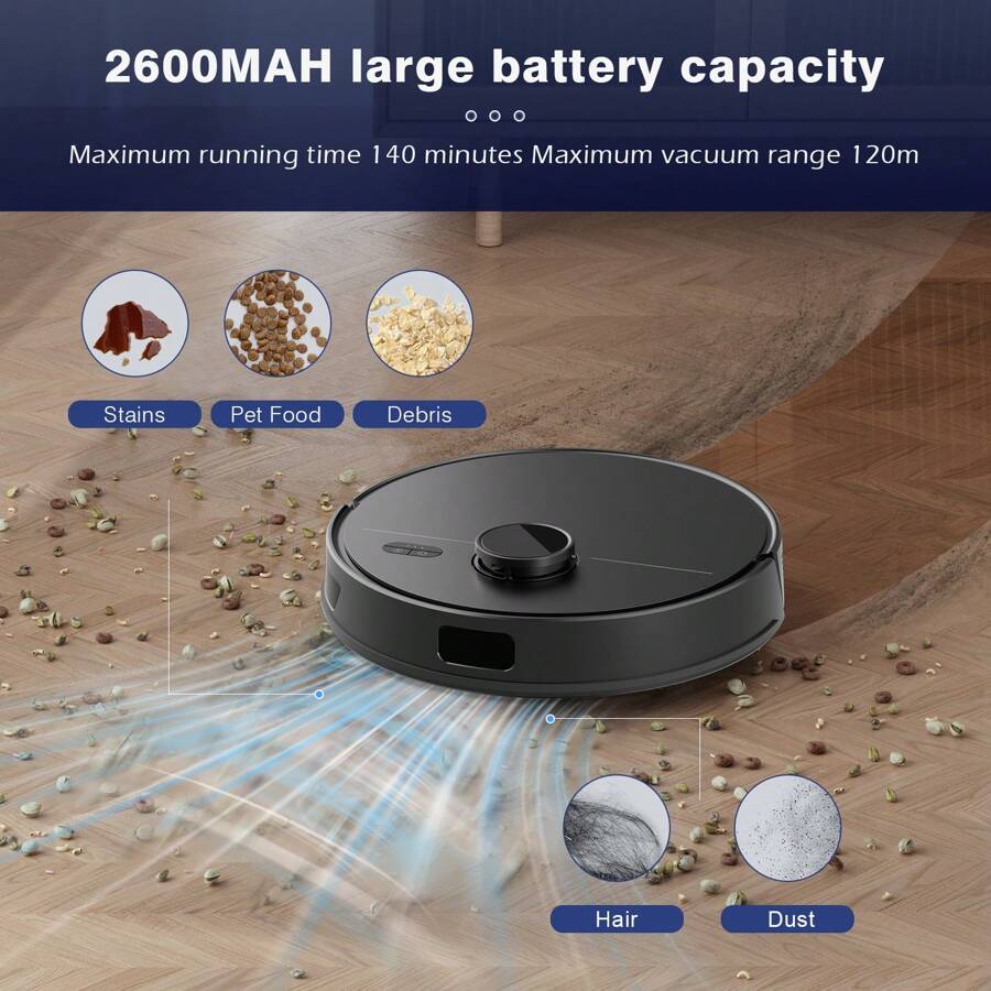 M30 Robot Vacuum Cleaner Lidar, Laser, Strong 3000Pa Suction, WiFi ...