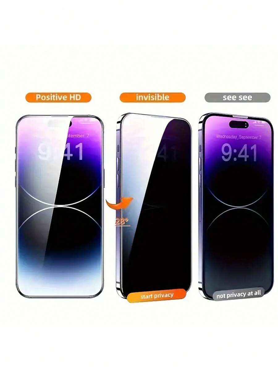 3 Packs Full Covered Tempered Glass Privacy Screen Protector Compatible ...