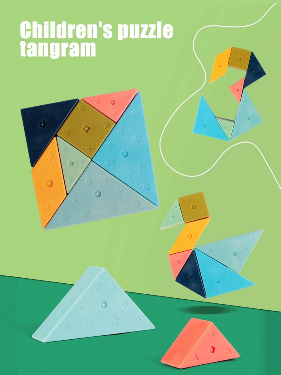 A Tangram Puzzle Board Educational Toy For Boys And Girls, Brain Teaser ...