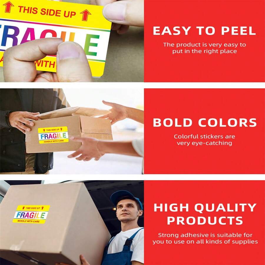 4x6 Fragile Stickers, For Shipping And Moving. Handle With Care 100 ...