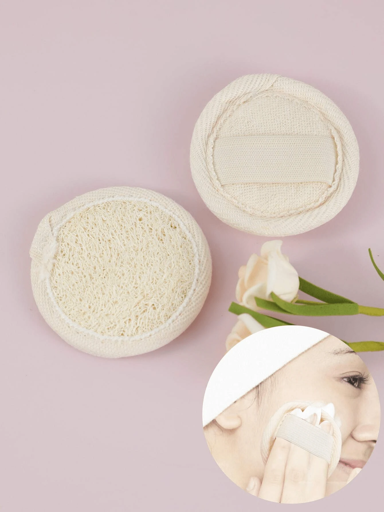 2pcs Exfoliating Loofah Sponge Pad Facial Body Scrubber Natural Bath ...