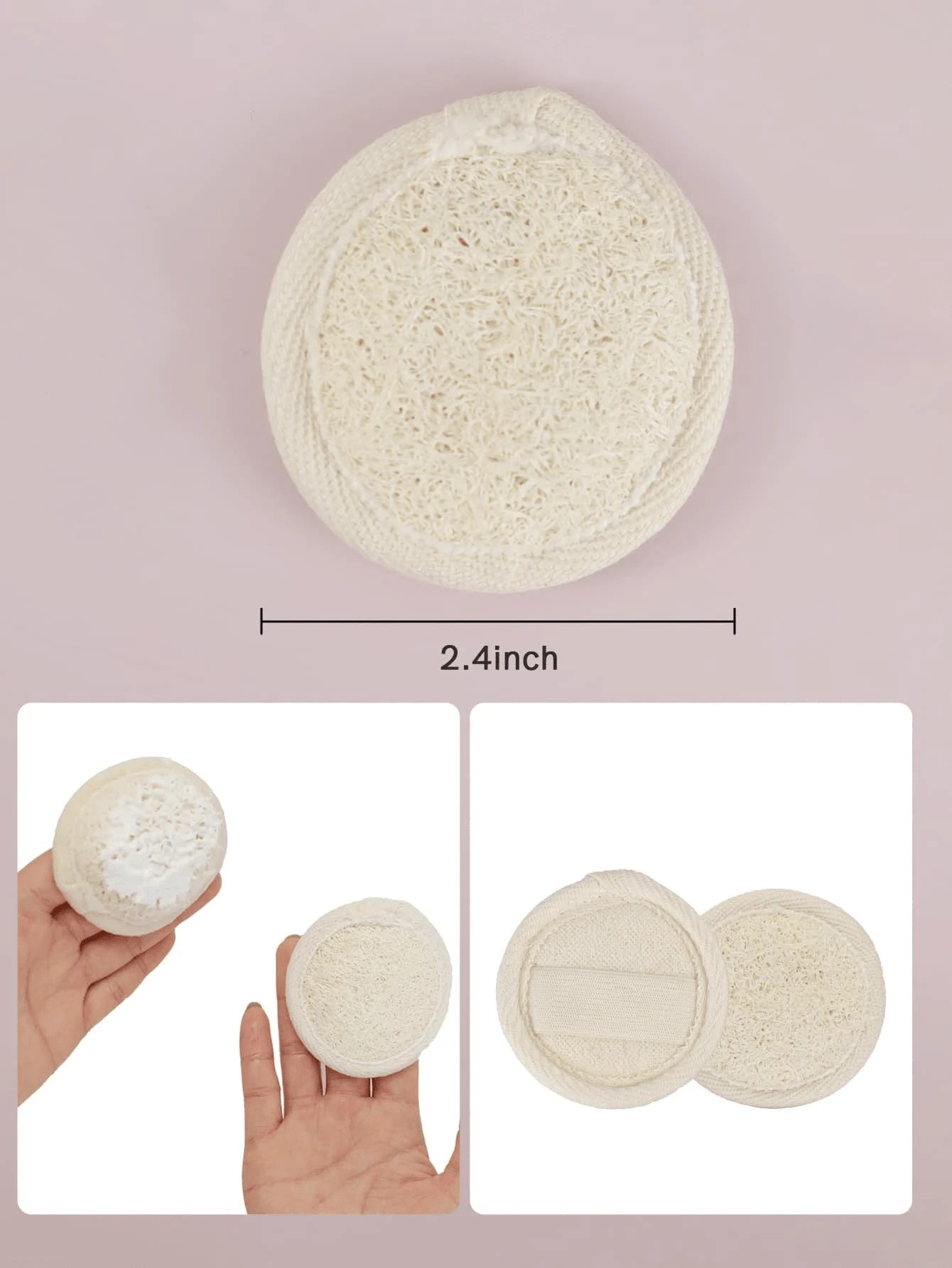 2pcs Exfoliating Loofah Sponge Pad Facial Body Scrubber Natural Bath ...