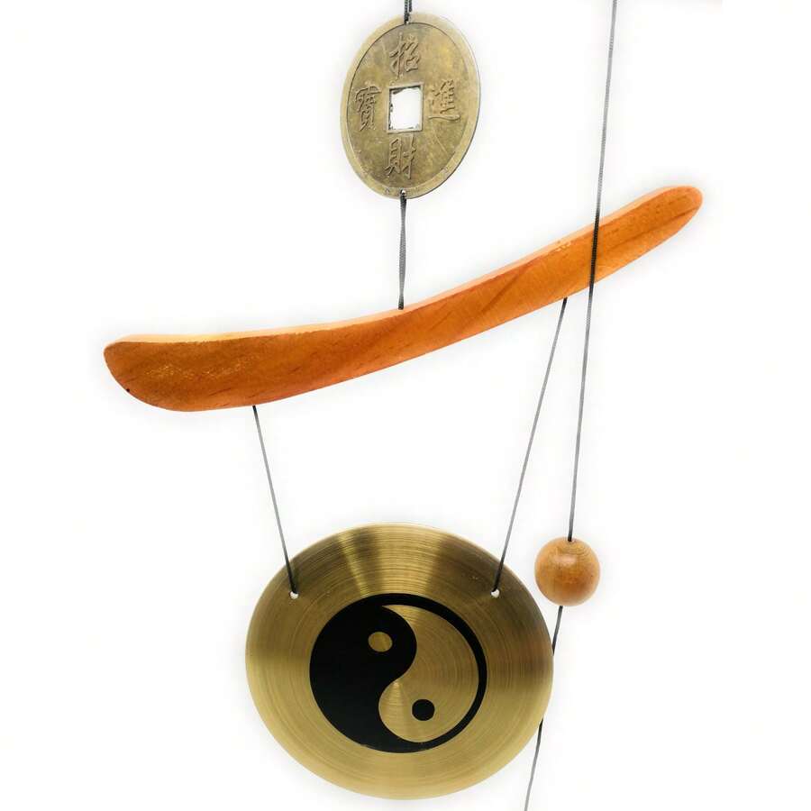 Feng Shui Brass Gong Wind Chime For Patio, Garden, Terrace, Balcony Or ...
