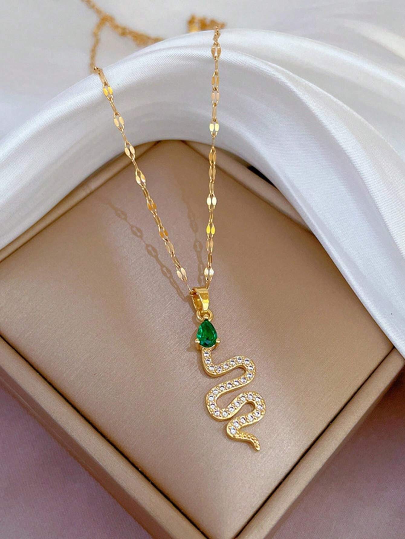 1 pezzo di collana pendente serpente di lusso in acciaio inossidabile ...