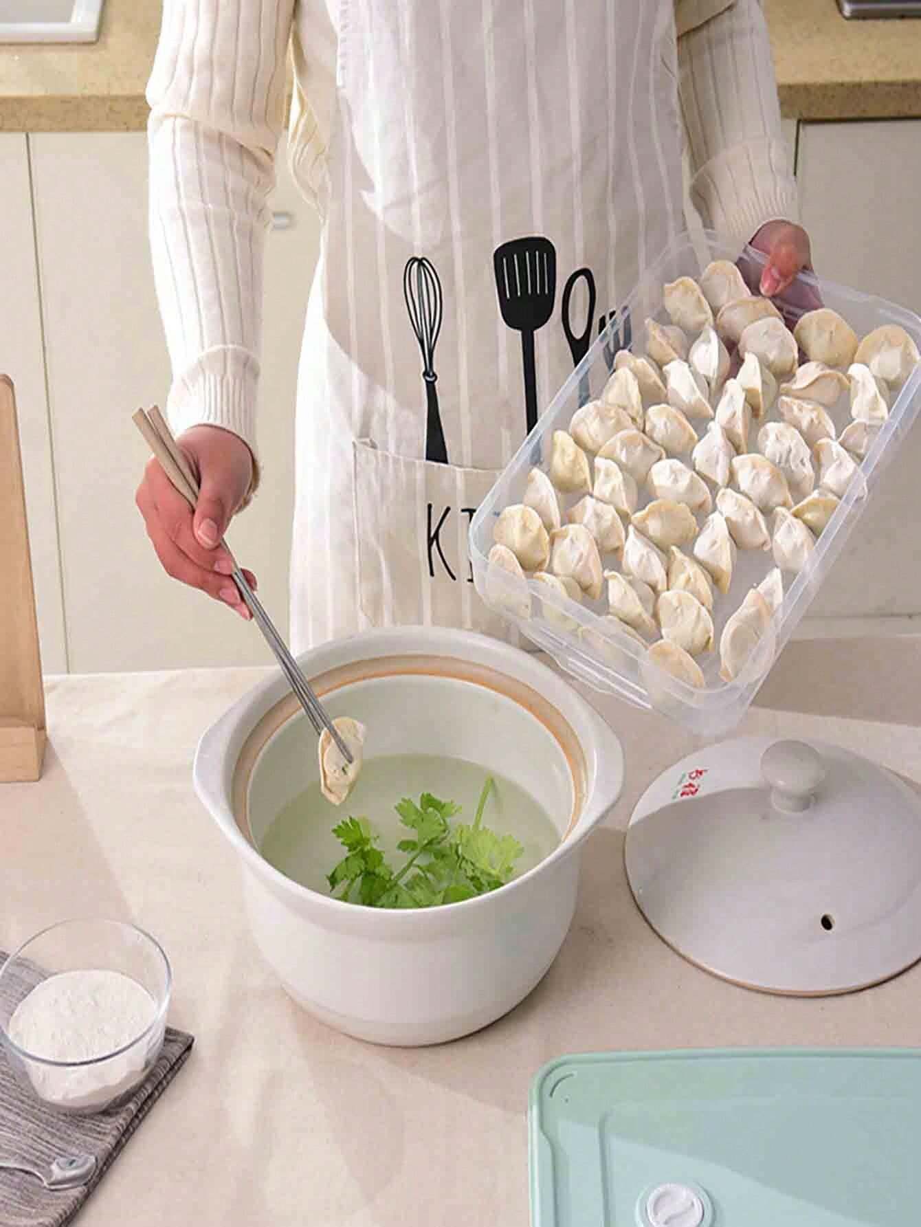 2pcs Fridge Fresh-Keeping Multi-Layer Dumpling Box, Microwaveable ...