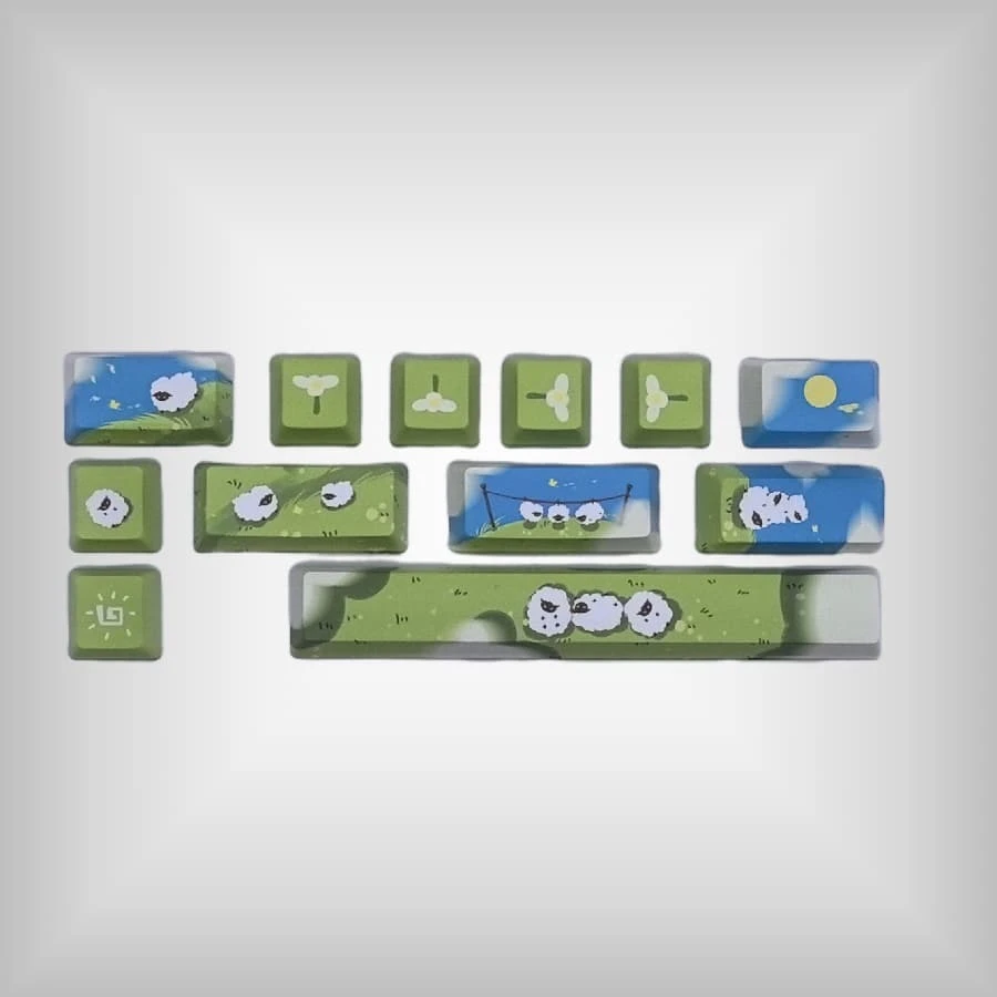 (Only Keycaps)12 Keys Cute Keycaps Sheep Theme OEM Profile PBT Dye-Sub ...