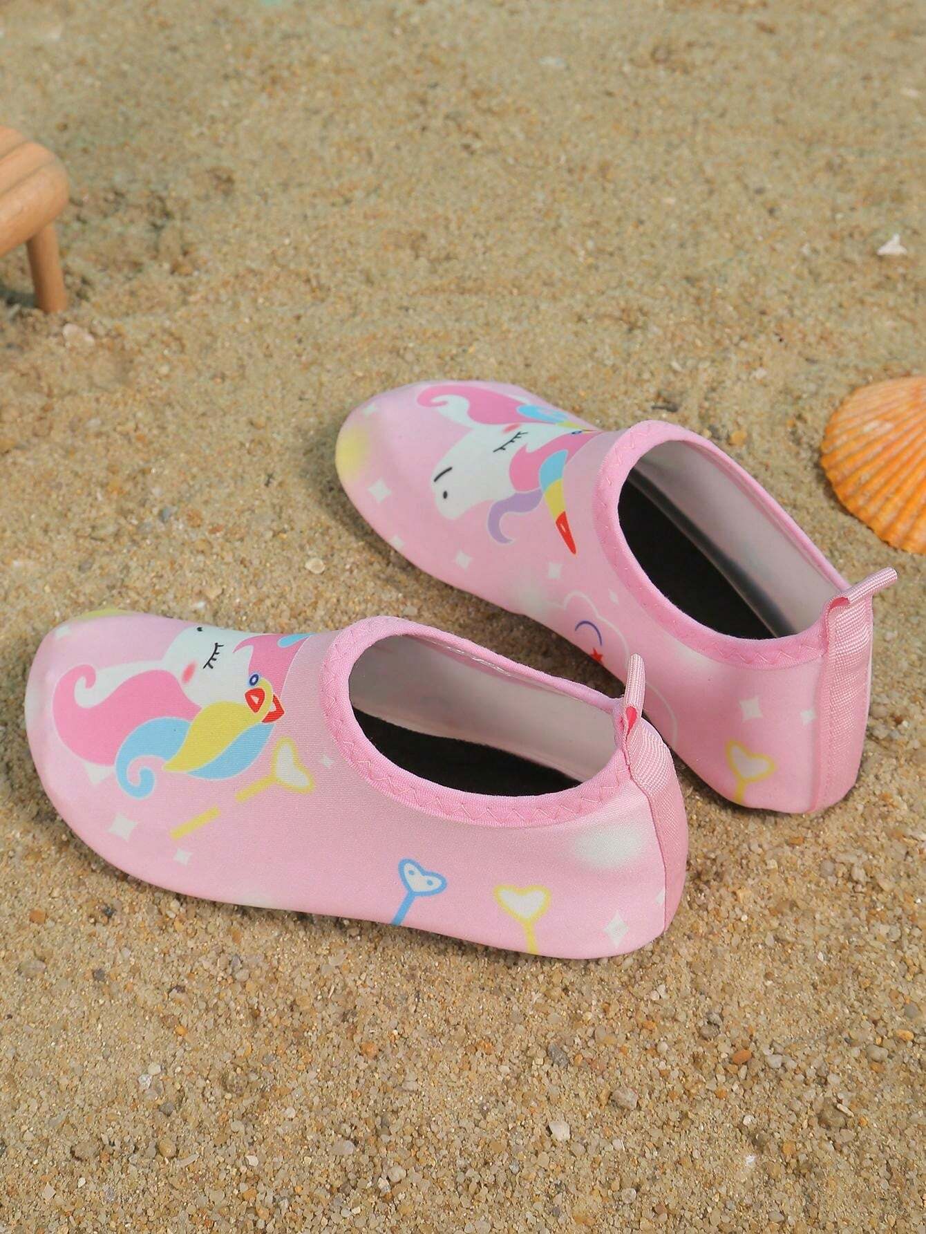 1 Pair Of Girls' Rubber Sole Anti Slip Water Park Cute Water Shoes ...