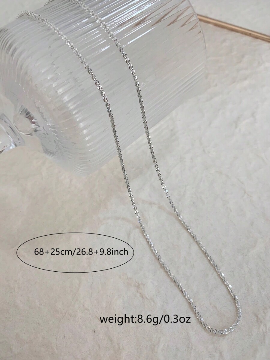 One Simple Silver Plated Copper Shiny Sparkling Single Layer Sexy Waist ...