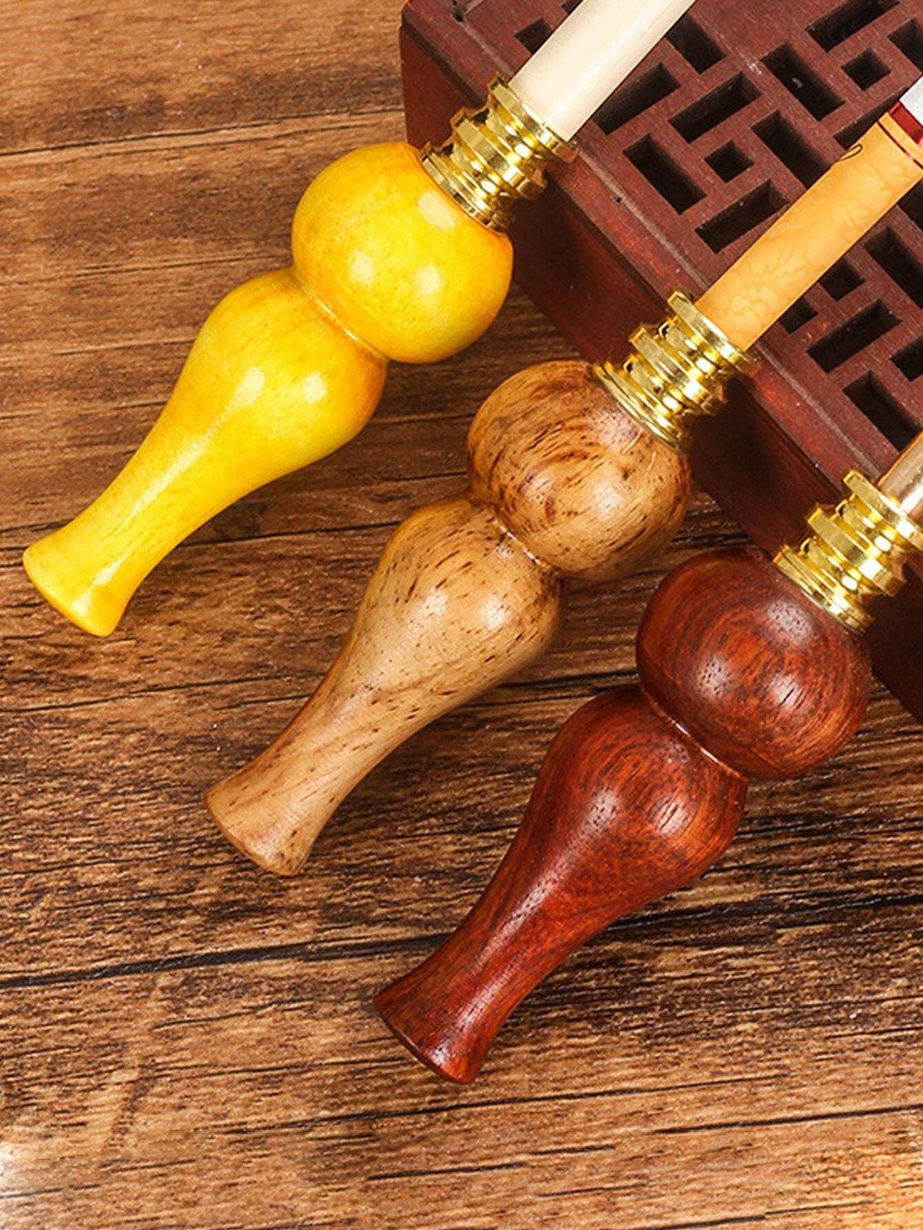 1 pièce Porte-cigarettes en bois de forme de calebasse de couleur ...