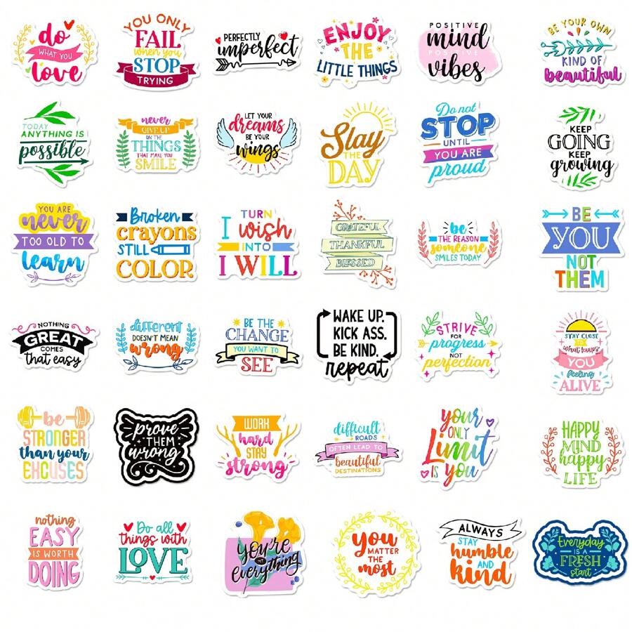 100pcs Inspirational Quote Stickers For Teens, Motivational Scrapbook ...