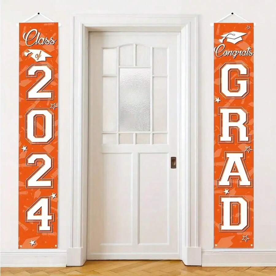 2pcs 2024 Graduation Party Decorations Set, Including Couplets ...