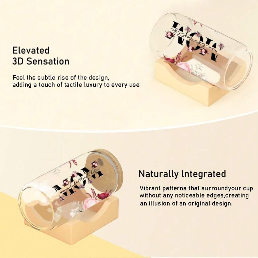 1 Pack, Uv Dtf Transfer Mum Mothers Day Design Sticker Libbey Glass Cups Diy Wrap Transfer ...