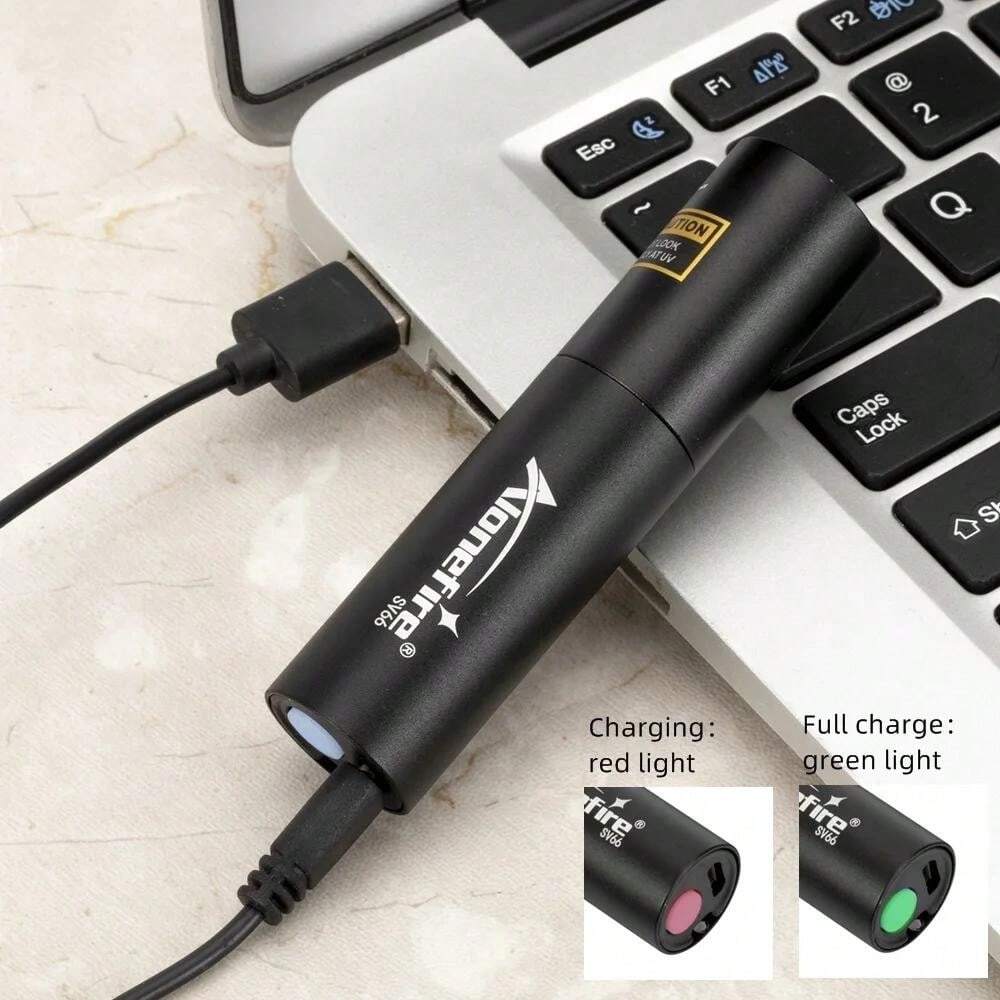 Alonefire Zoom 3W 395/365nm UV Flashlight USB Rechargeable Torch Pets Urine Cat Tinea Money Ore ...