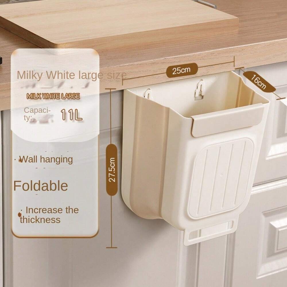 Kitchen Foldable Garbage Can Home Cabinet Hanging Garbage Organizer ...
