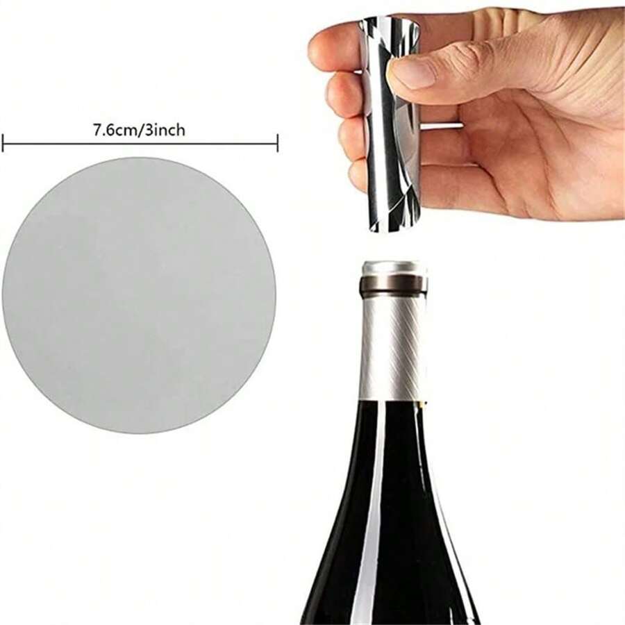 Silver Aluminum Foil Wine Pourer Disc Foldable Flexible Reusable Mini ...