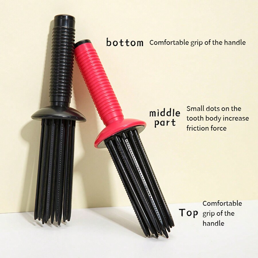 Curling Comb 2pcs 9 Pads Nylon Styling Brush Curly Hair Detangling ...