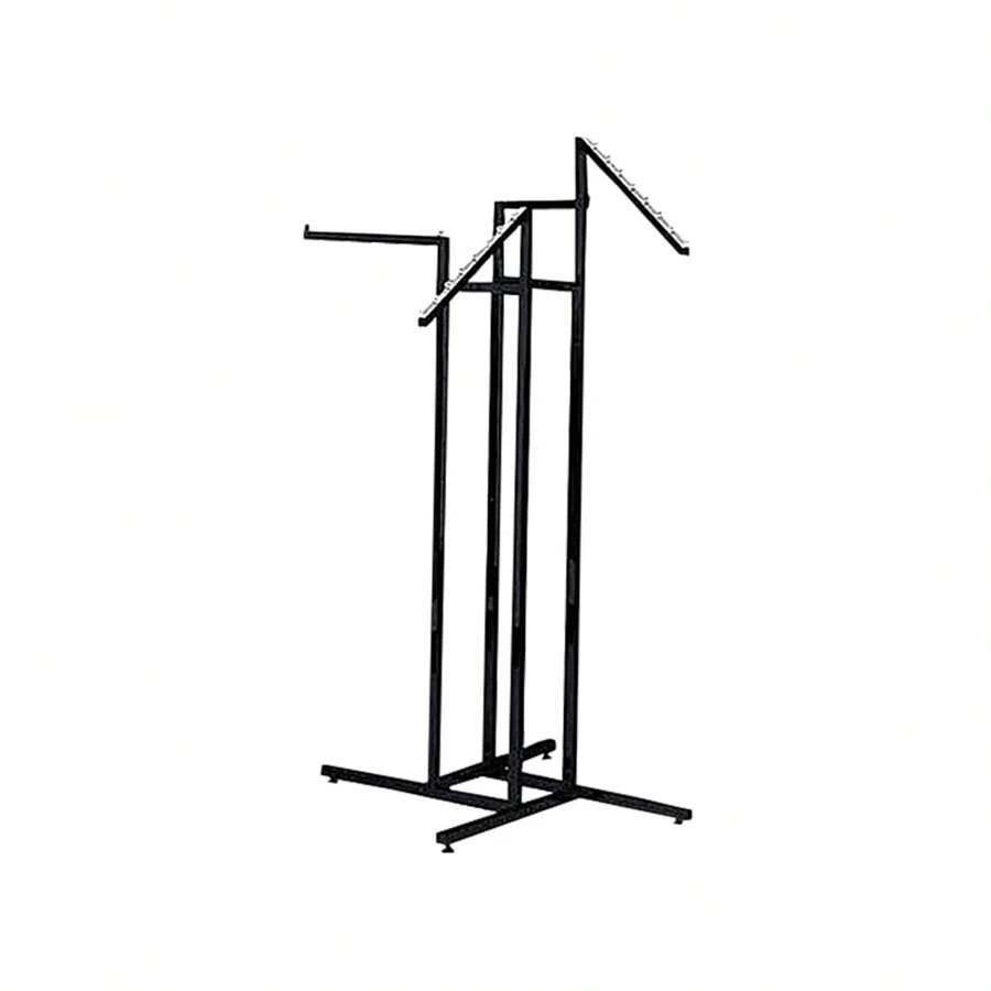 Four Way Clothing Rack With Straight And Slant Arms - Black | SHEIN USA