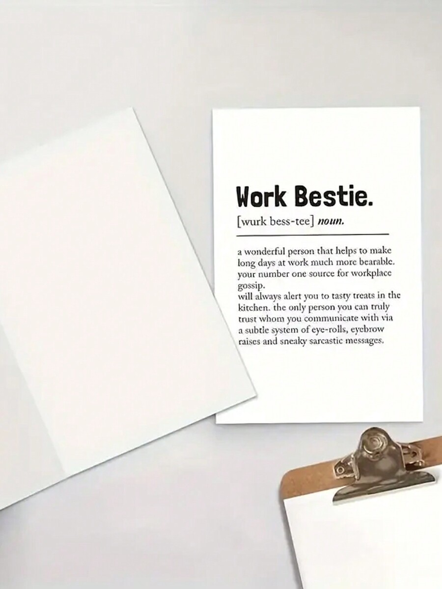 1pc Card For Your Best Work BFF, Funny Birthday Greeting Card For ...