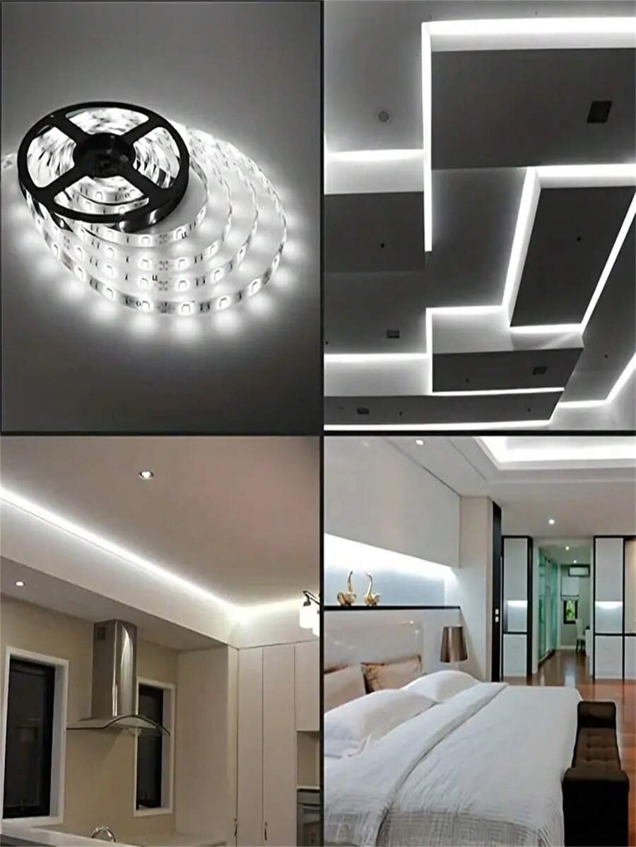1pc 5m 300 LED Single-Color Light Strip, White Light, USB Powered, Two ...
