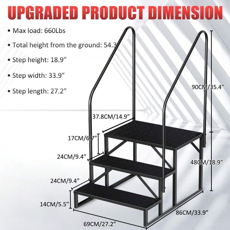 RV Stairs 2 Step Ladder, RV Steps Anti-Slip Upgrade 3.0, Hot Tub Steps ...