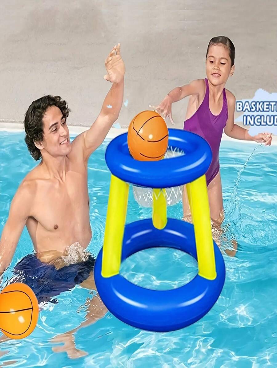 Conjunto de Jogo de Arremesso de Anéis e Basquete Inflável para Piscina ...