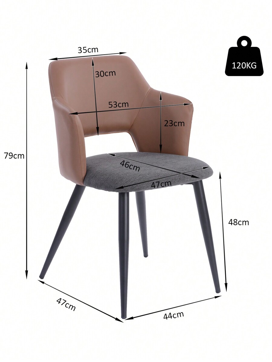 Meubles Cosy Set Of 2 Scandinavian Dining Room Chairs Kitchen Living ...