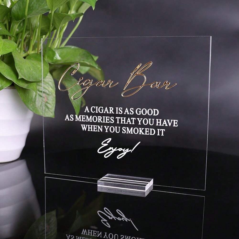 Cigar Bar Sign Wedding Favor Acrylic Wedding Sign | Enjoy Cigars From ...