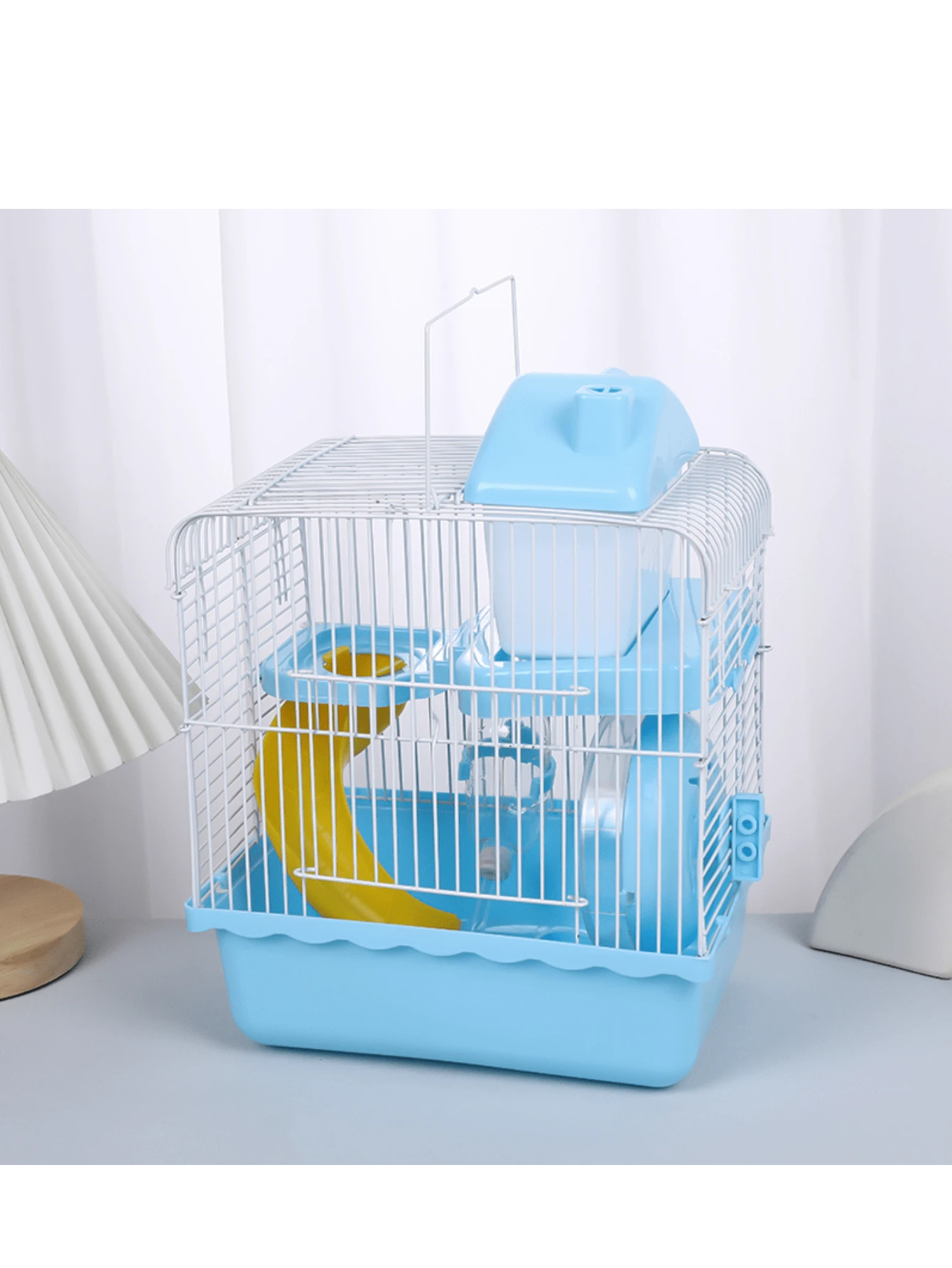 Cute Pink Double-Layered Hamster Cage With Small Castle | SHEIN USA