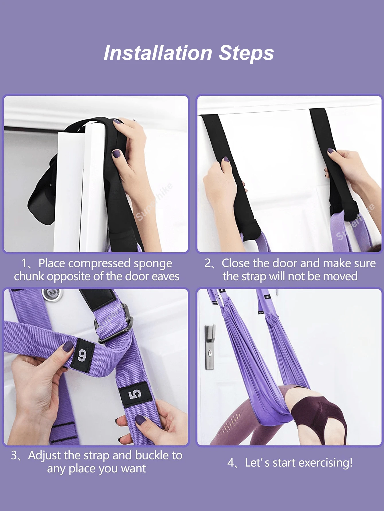 1pc Yoga Stretching Strap, Waist Back Legs Fitness Belt, Back Bend ...