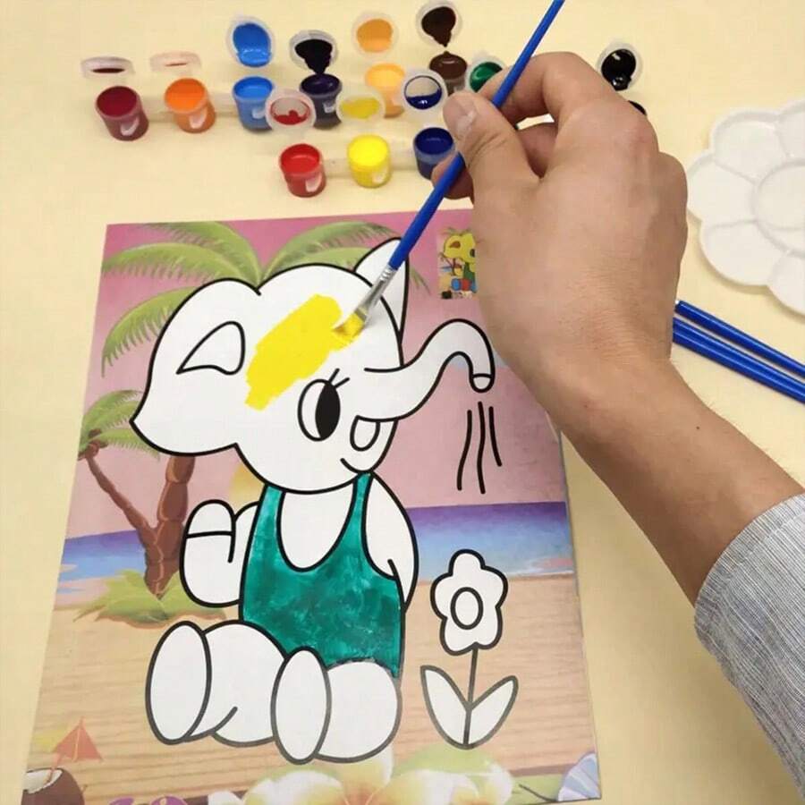 12 Colors Paints + 2 Brushes School Supplies School Kids,Things For ...