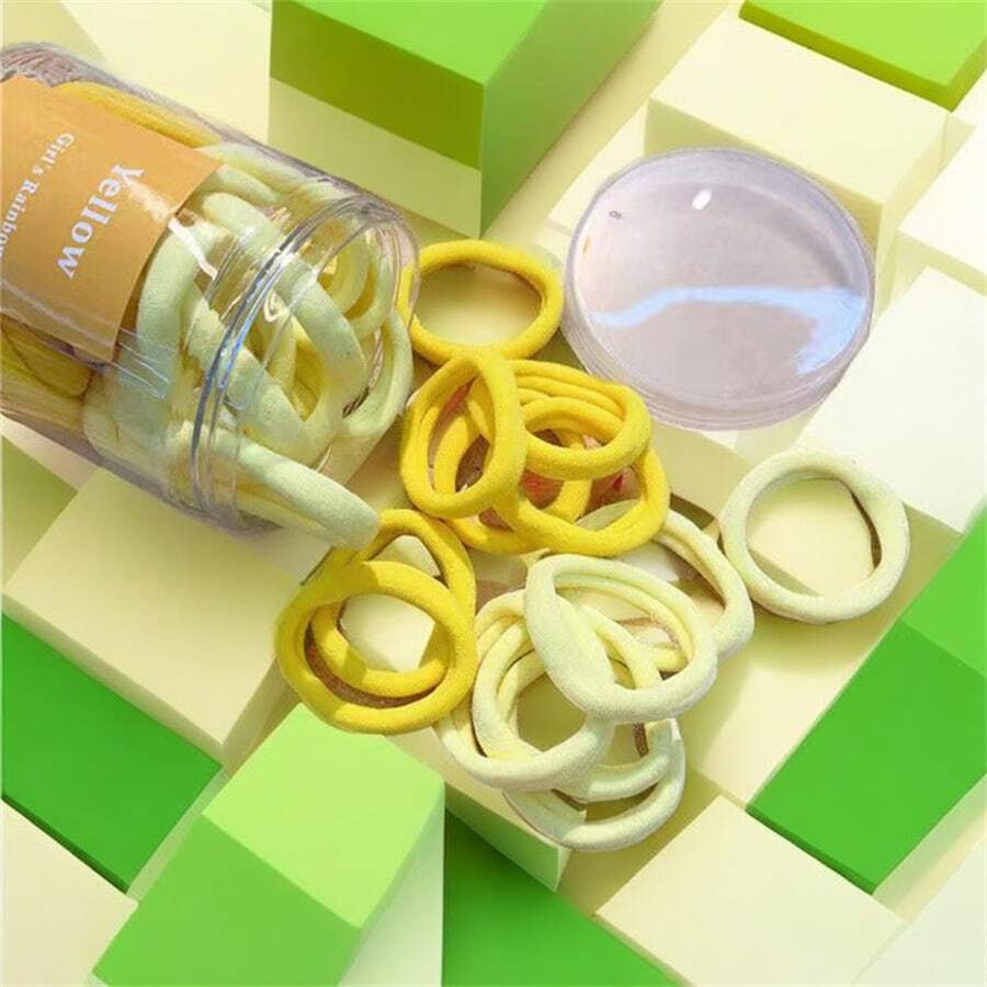 Simple And Highly Elastic 50 Canned Hair Ropes With Tied Rubber Bands ...